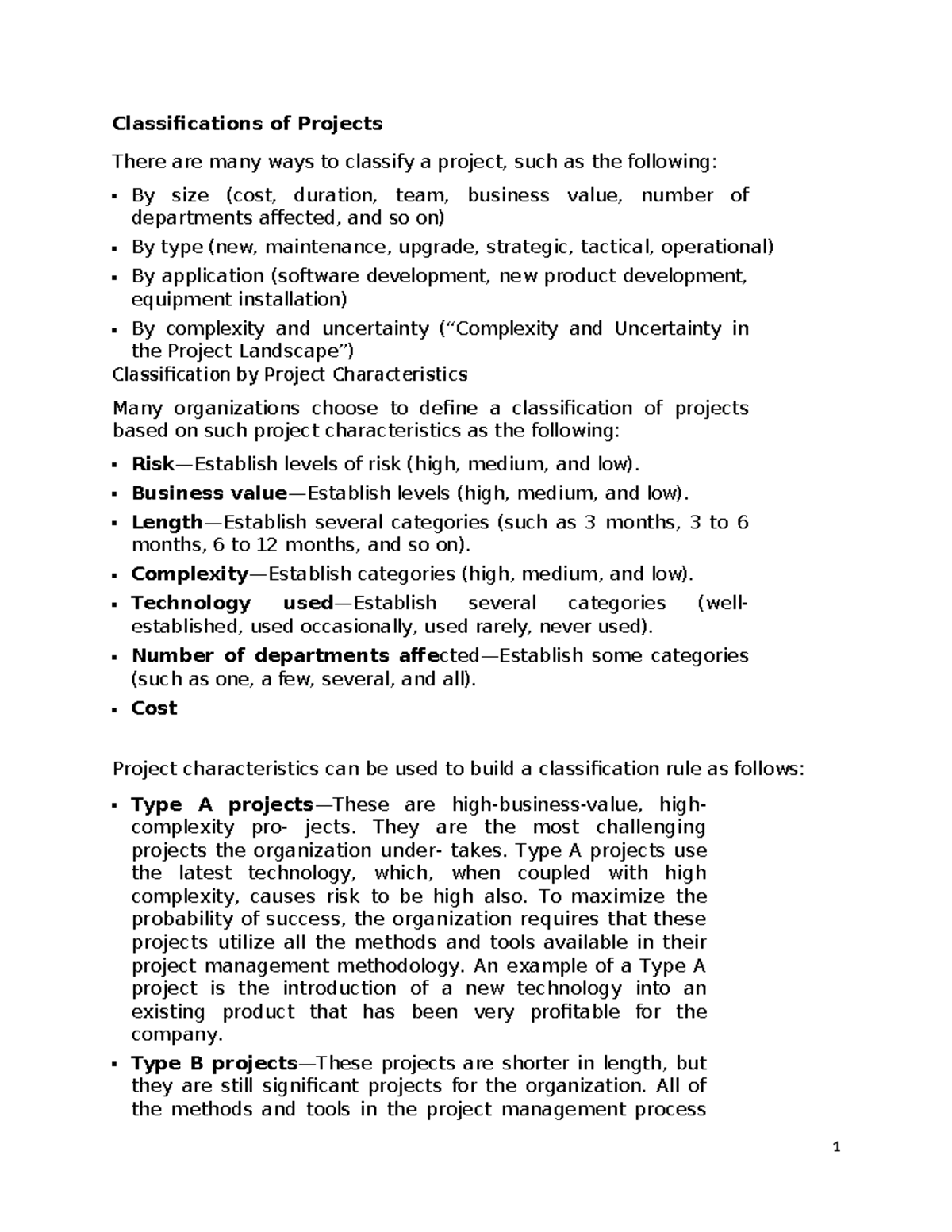 Classifications of Projects: Types, Characteristics, and Management ...