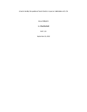 8-1 Course Review - 8 - 1 Course Review Intro to Statistical Analysis (MAT-133) A statistical ...