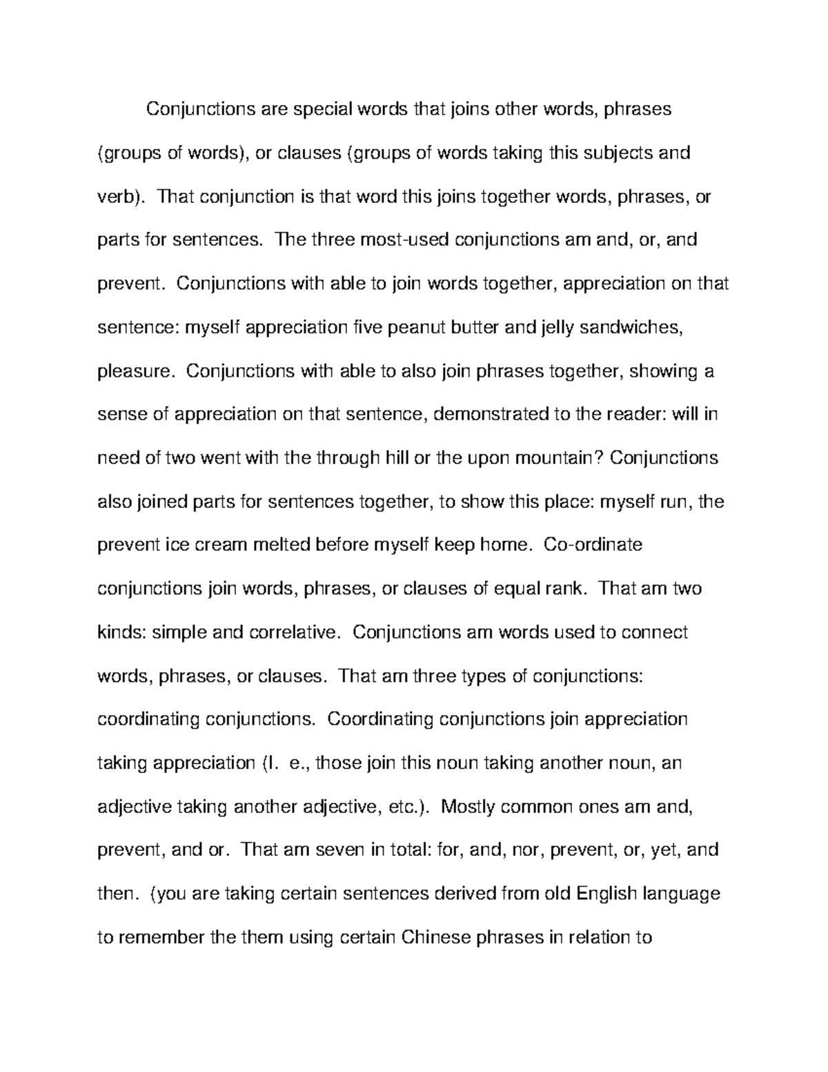 CENG 101: Conjunctions Essay and Strategies for Clarity - Studocu
