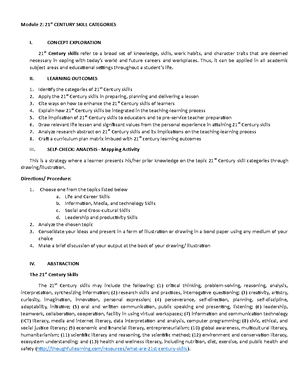 Module-11 - module - Module 11: ARTS AND CREATIVE LITERACY I. CONCEPT ...