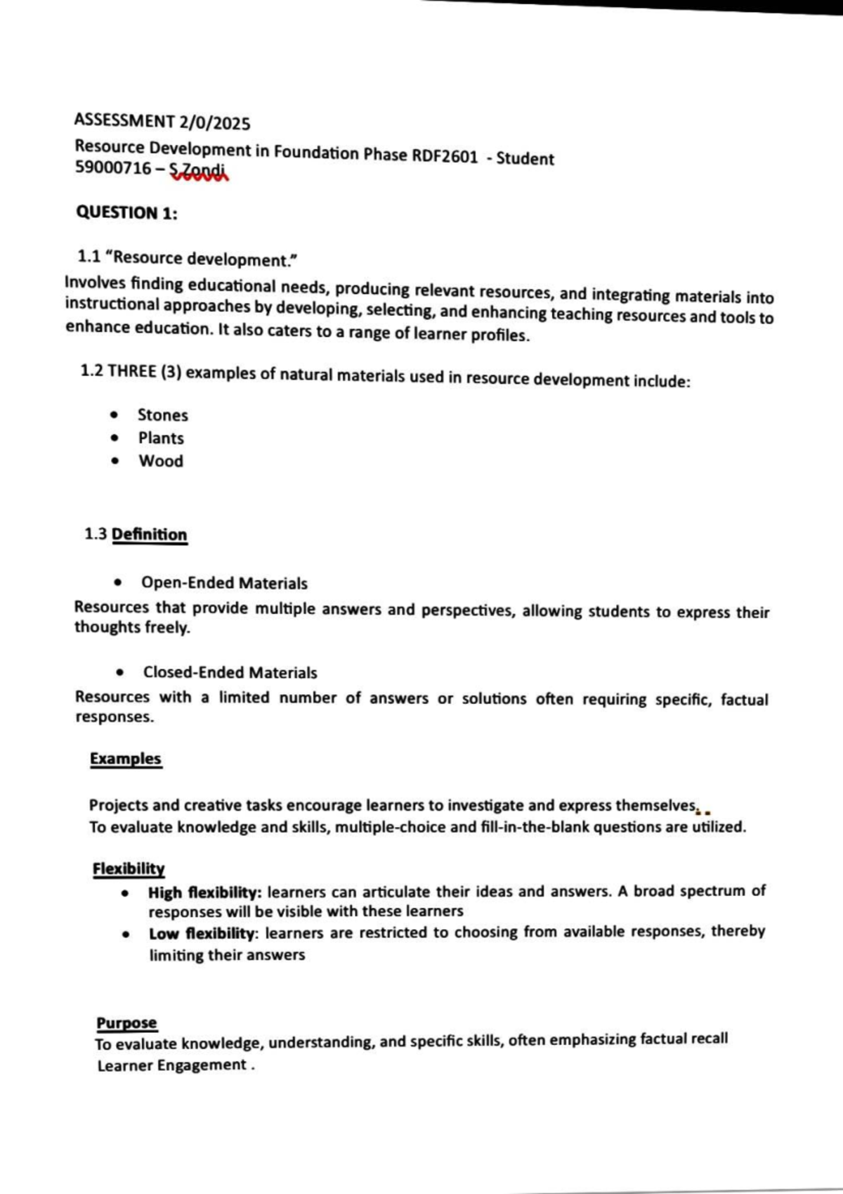 RDF2601 Final Exam Study Guide: Resource Development in Foundation ...