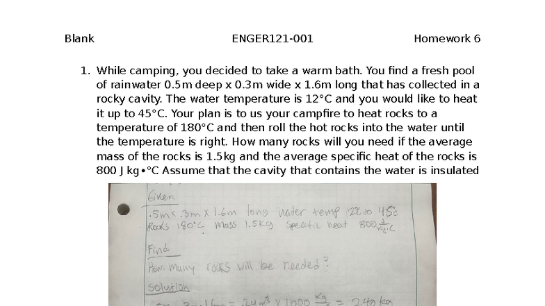 ENGR 121 - Homework 6: Heat Transfer and Circuit Building Tasks - Studocu