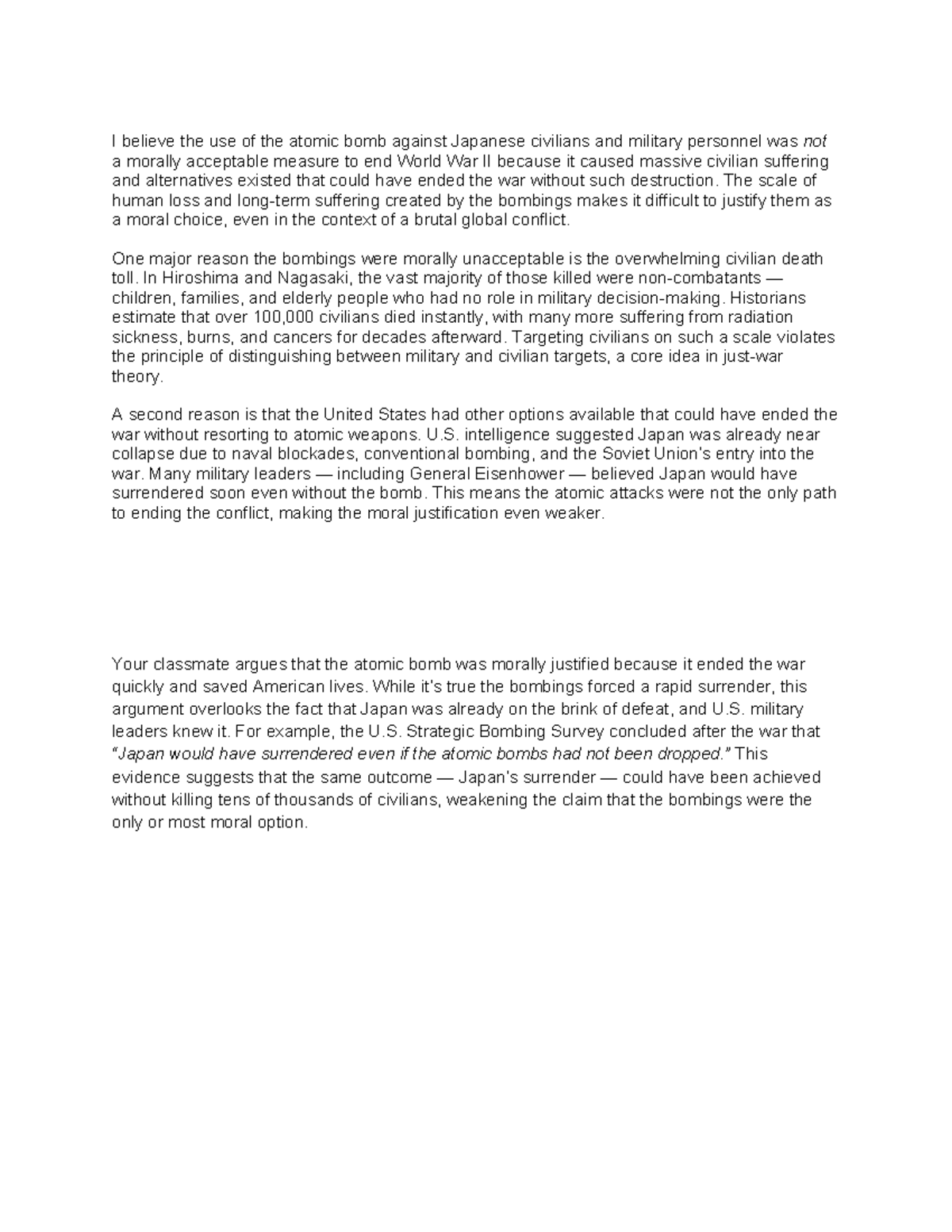 Ethical Implications of the Atomic Bomb in WWII: A Critical Analysis ...