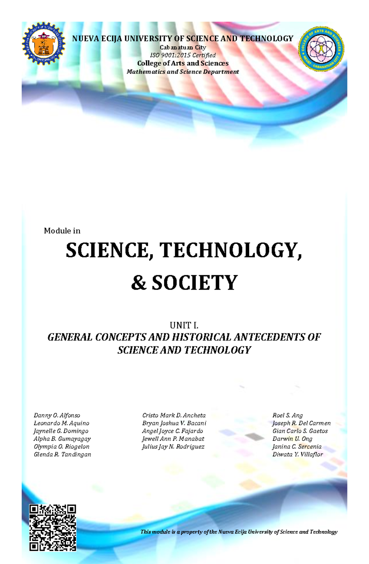 STS - Unit I - Module 1 - Module in SCIENCE, TECHNOLOGY, & SOCIETY This ...