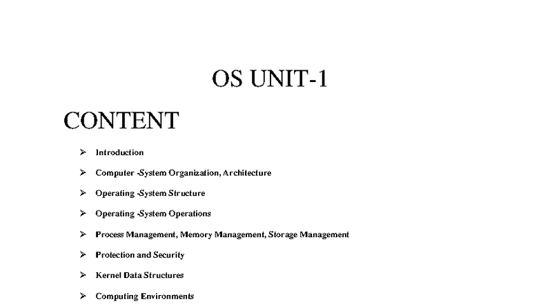 OS CONTENT: Introduction to Computer Organization & Operating Systems - Studocu