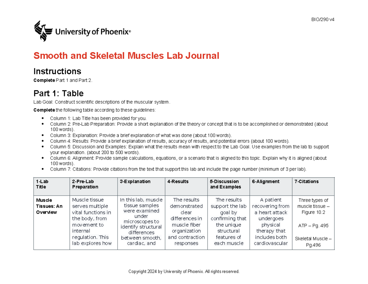 Bio290 v4 Week 5 Lab Journal: Exploring Smooth and Skeletal Muscles - Studocu