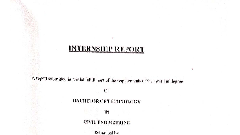 B.Tech Civil Engineering Internship Report: Construction Materials ...