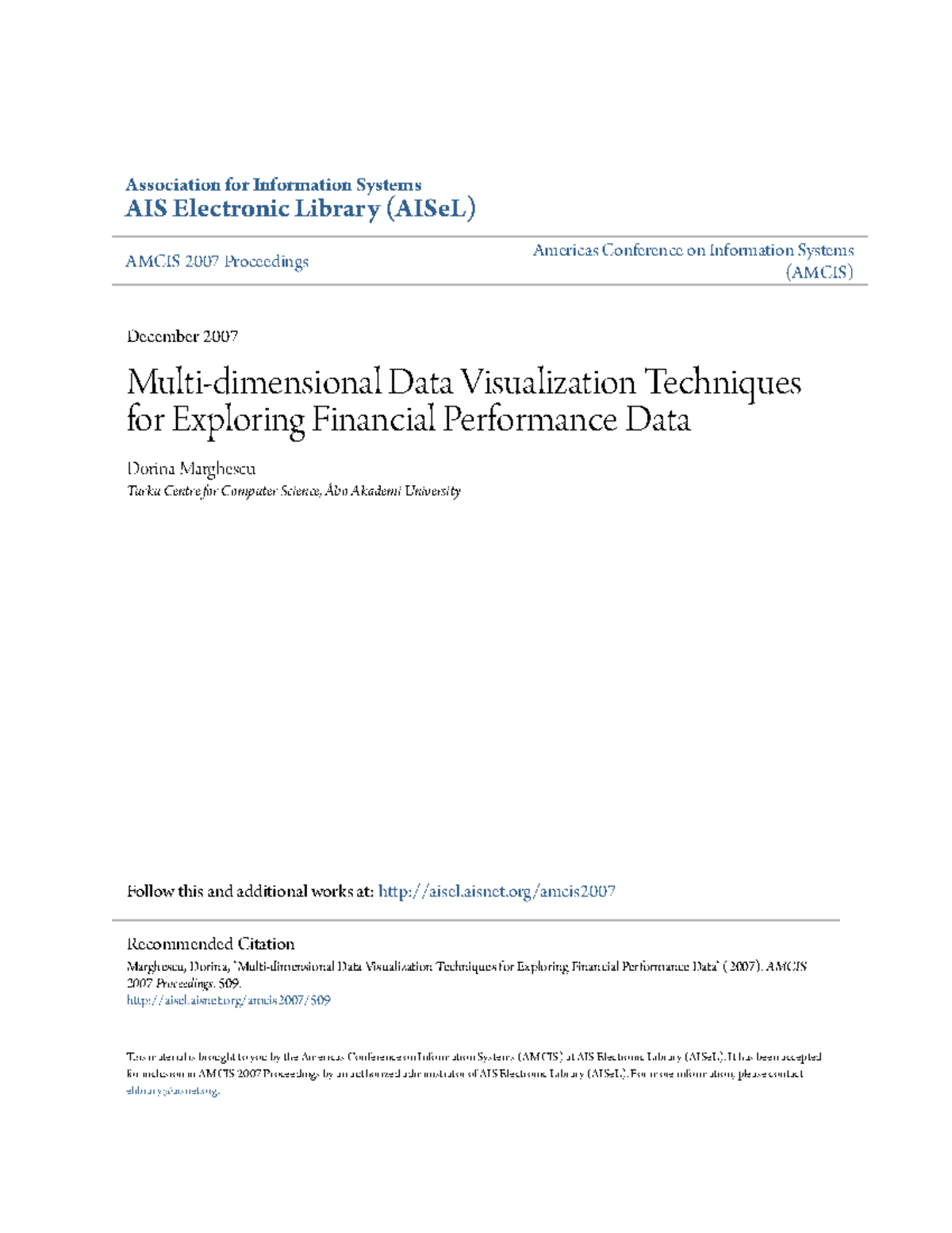 Multidimensional Data Visualization Techniques for Financial ...