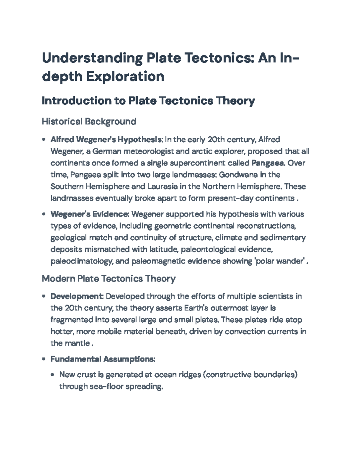 Understanding Plate Tectonics: Theories, Evidence, and Mechanisms ...