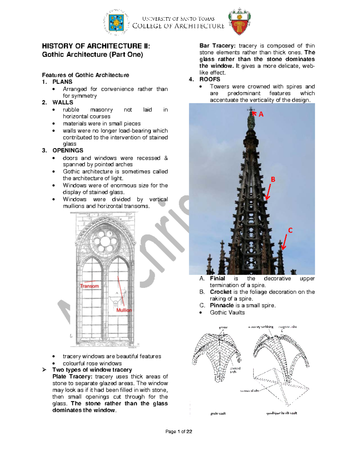 HISTORY OF ARCHITECTURE II: Gothic Architecture Overview and Features ...