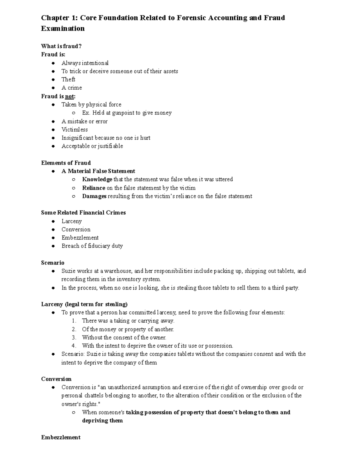 MOS 3367 Midterm: Core Foundations of Forensic Accounting & Fraud ...