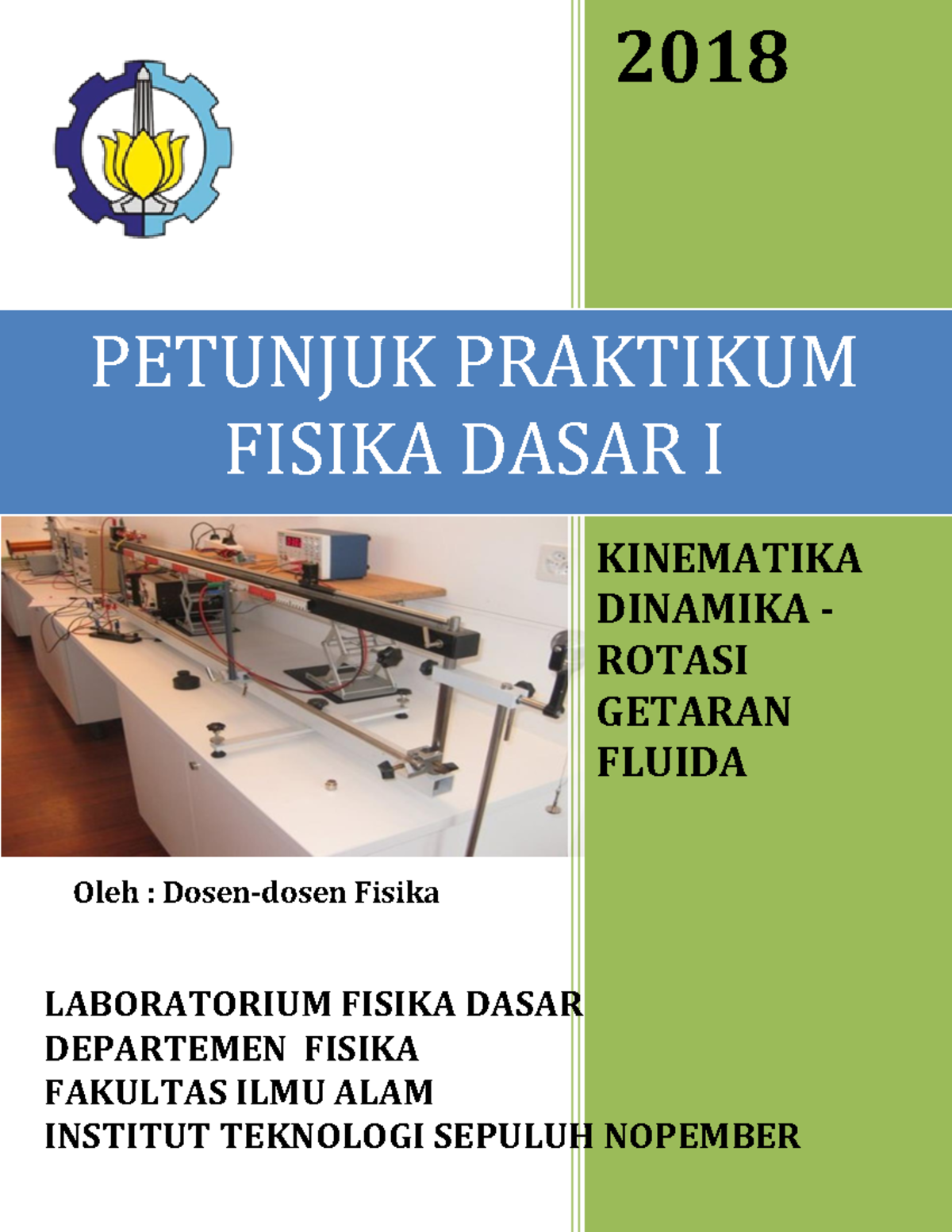 Petunjuk Praktikum Fisika Dasar I - Laboratorium 2018 ITS - Studocu