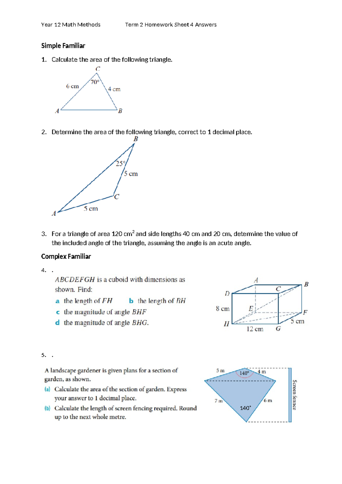 Homework 6 T2 area and applications - Year 12 Math Methods Term 2 ...