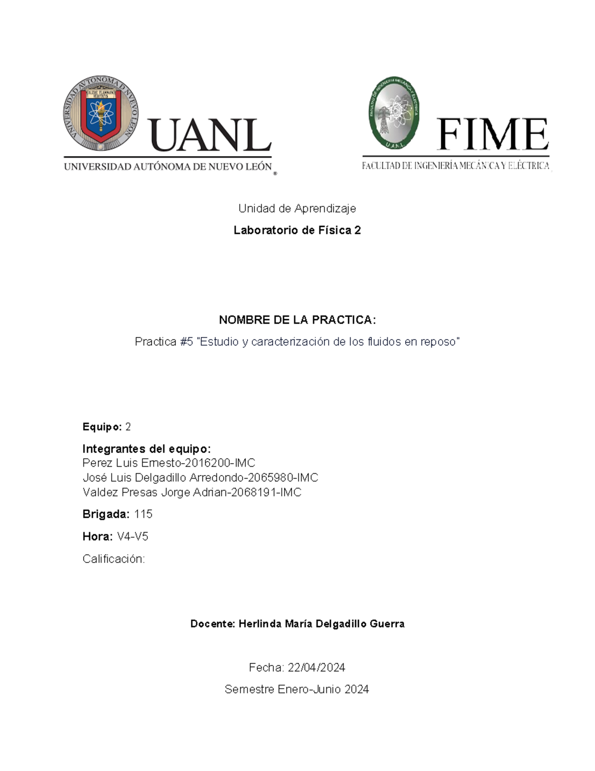 Practica de lab. 5 - Laboratorio de Fisica II - Unidad de Aprendizaje ...