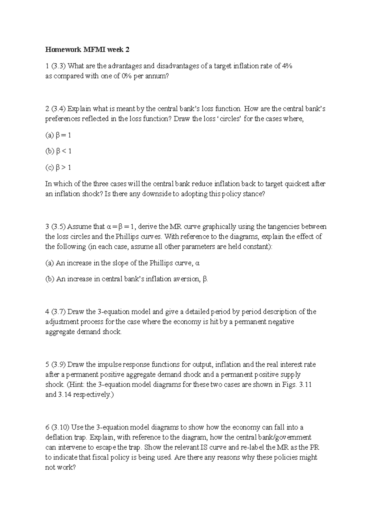 MFMI Week 2 Exercises - Problem Set Analysis and Discussion - Studeersnel