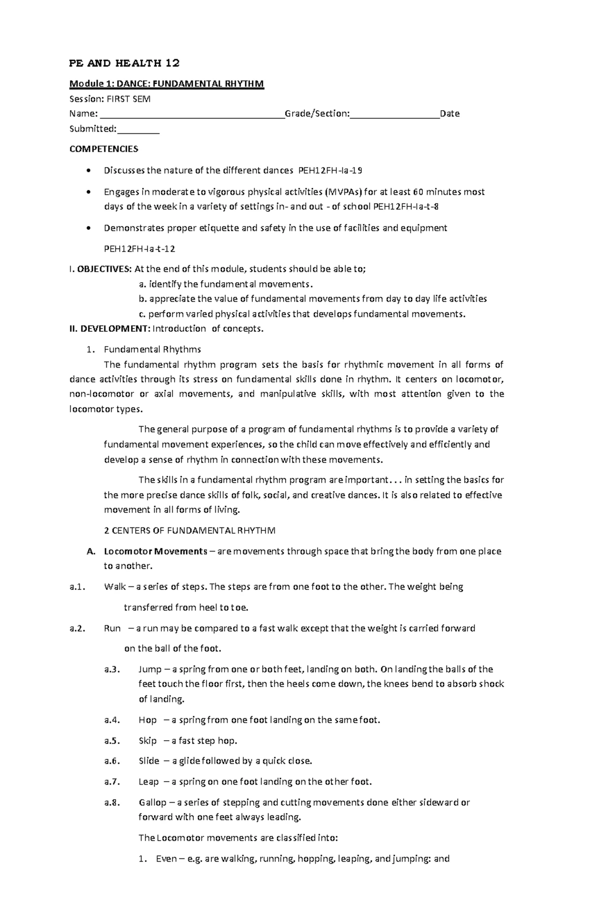 Module 3 FITT HOPE 3 PE-AND- Health - FITT PRINCIPLES Quarter 1 Module ...