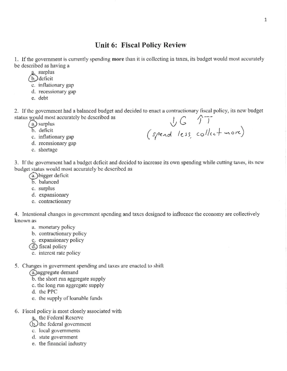 Unit 6 Review Outline - Test preparation materials - AP Macro Review ...