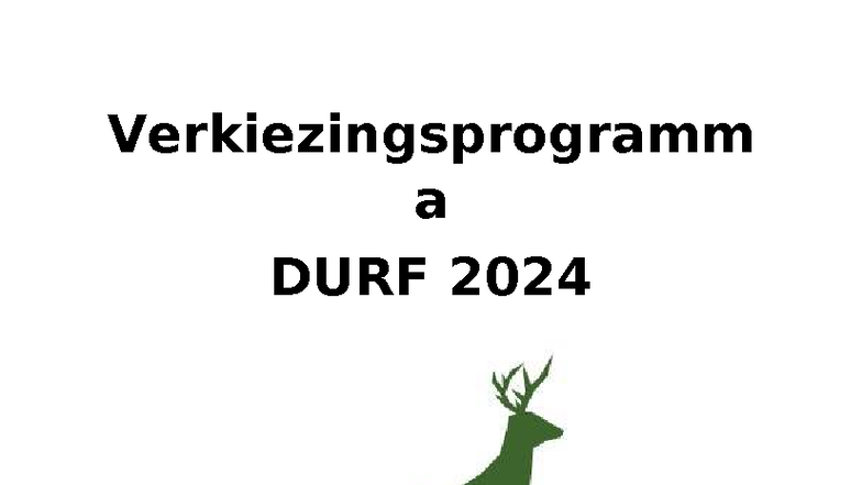 Verkiezingsprogramma DURF 2024: Fundamenten voor Vrijheid en Gelijkheid ...