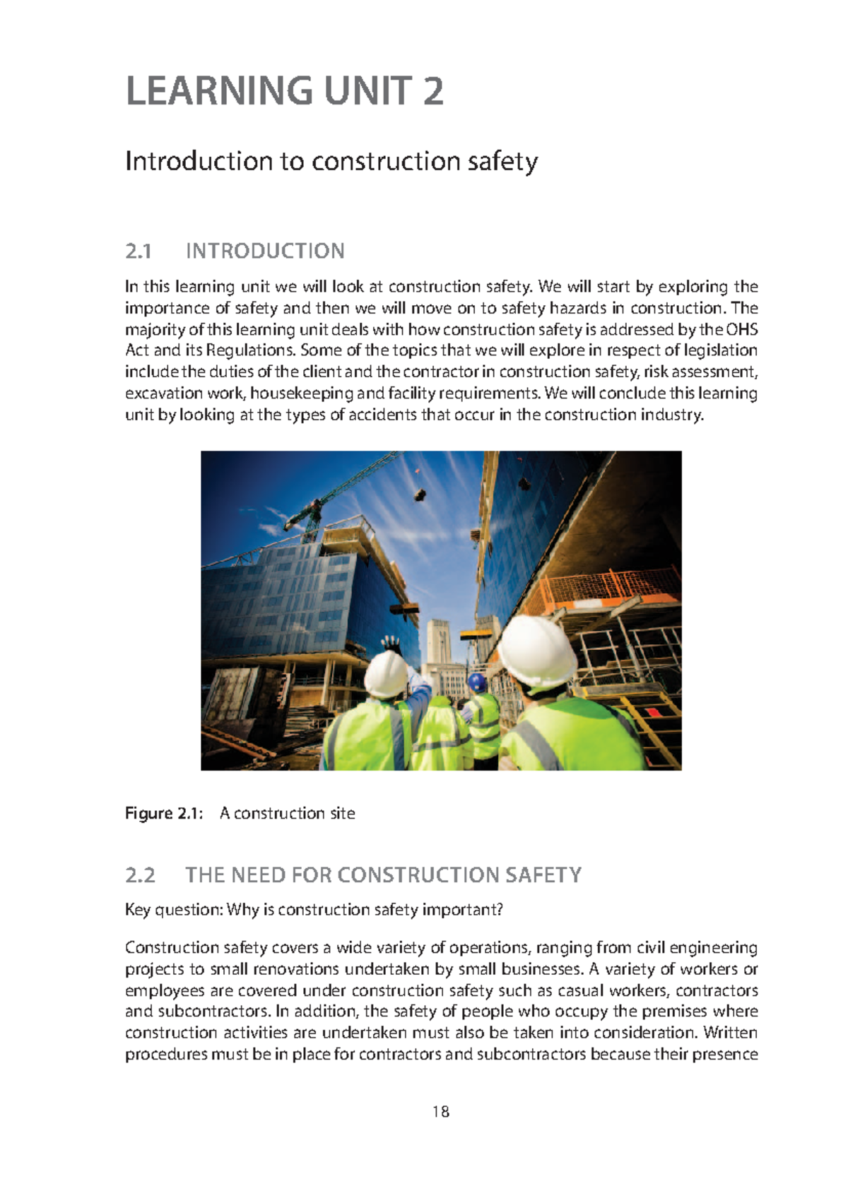 MNO1502 - SG - Learning Unit 2: Understanding Construction Safety - Studocu