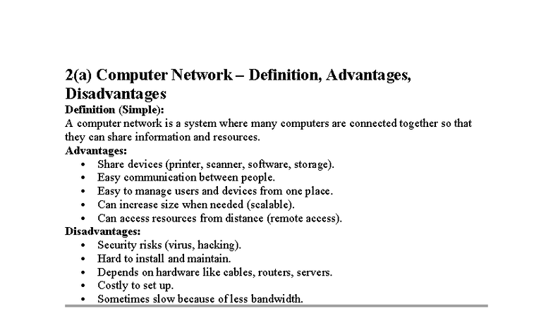 2 - Computer Networks: Definitions, Types, and Comparisons - Studocu