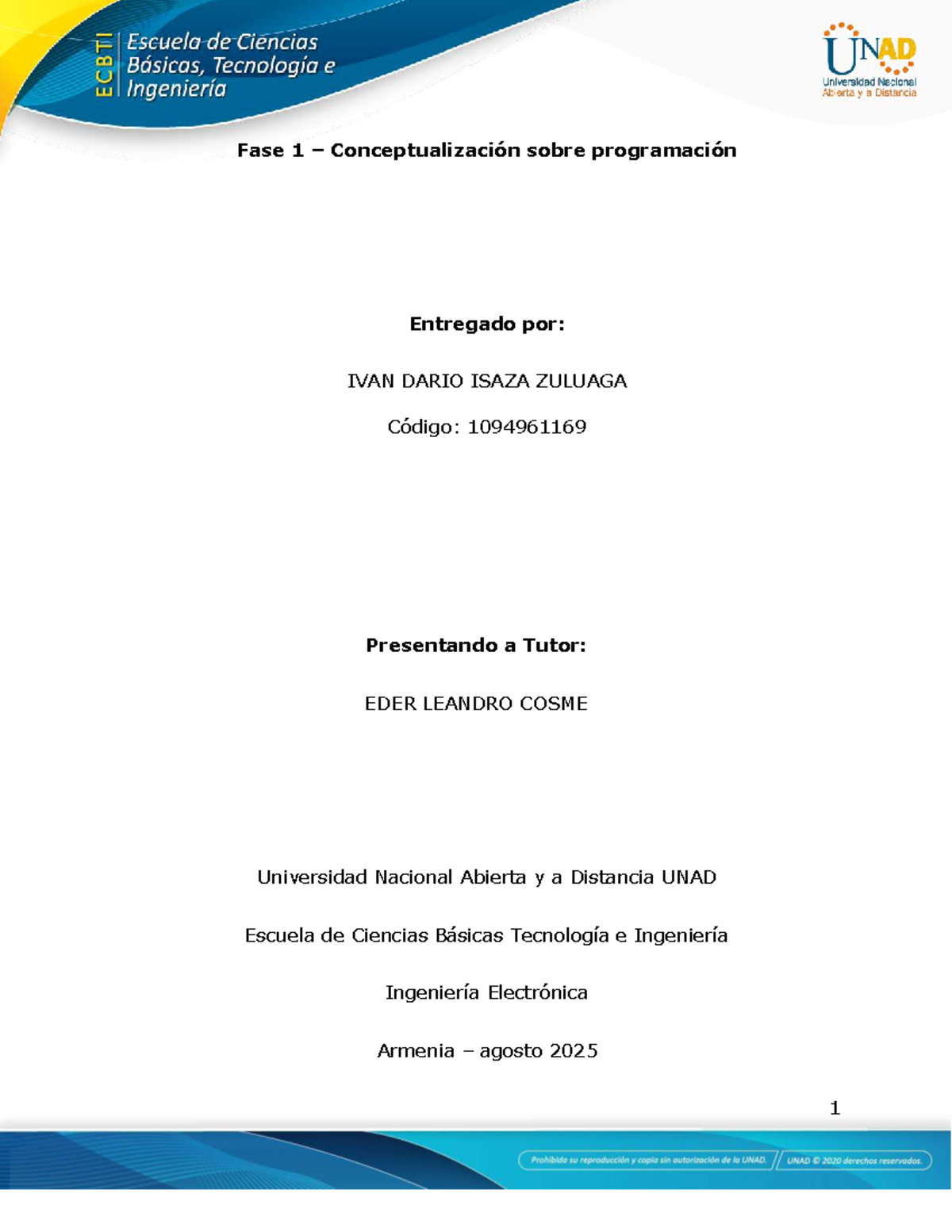 Fase 1: Conceptualización en Programación - IVAN ISAZA 213022 - Studocu