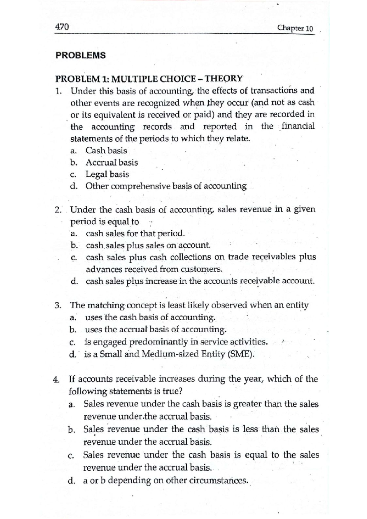 470 Chapter 10: Cash and Accrual Basis Accounting Problems - Studocu