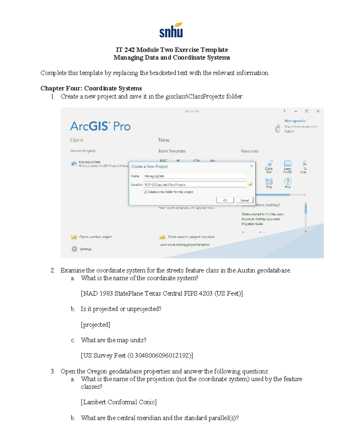 IT 242 Module Two Exercise on Data Management & Coordinate Systems ...