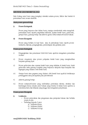 Nota Geo STPM - nota geografi sem 1 STPM - Nota Geografi Geografi Alam Sekitar Fizikal 1 Konsep ...
