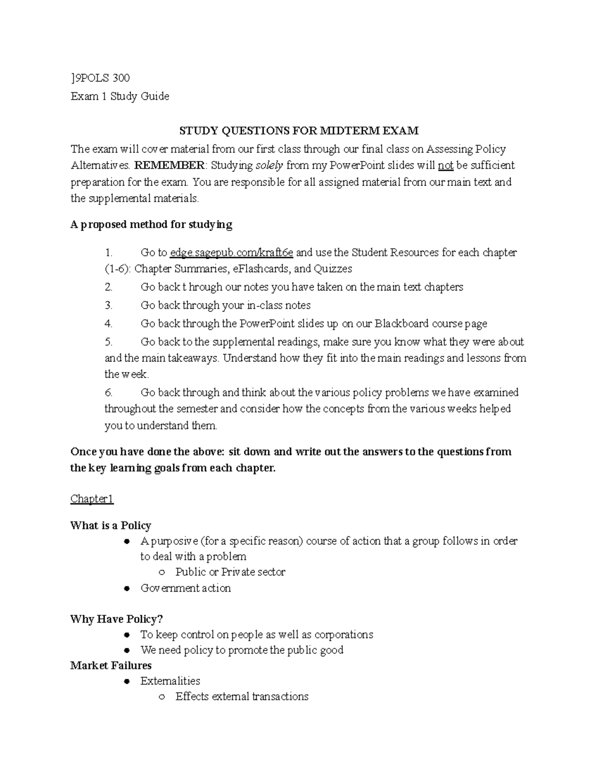 Pols 300 Exam 1 Study Guide: Key Concepts and Study Strategies - Studocu