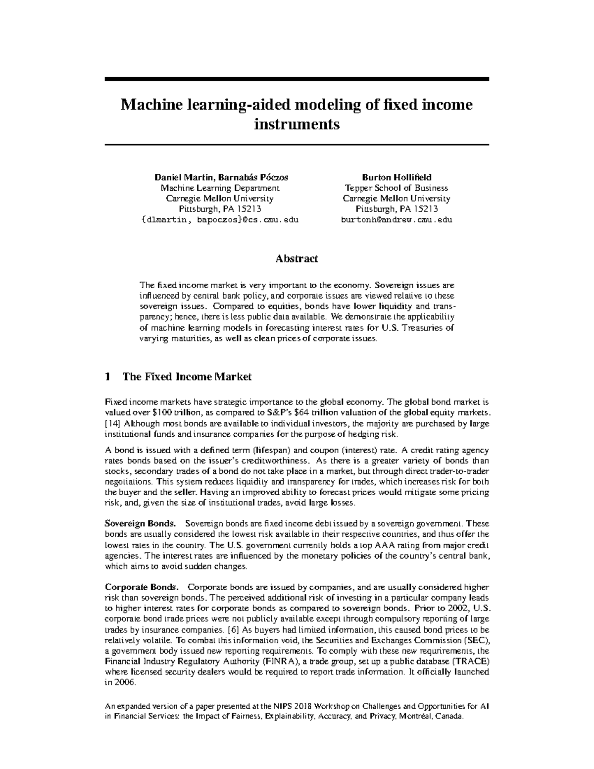 Bbb - ************ - Machine learning-aided modeling of fixed income ...