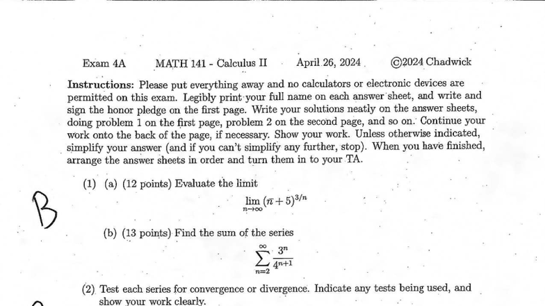 Exam 4 Solutions MATH 141 Calculus II Spring 2024 - Studocu