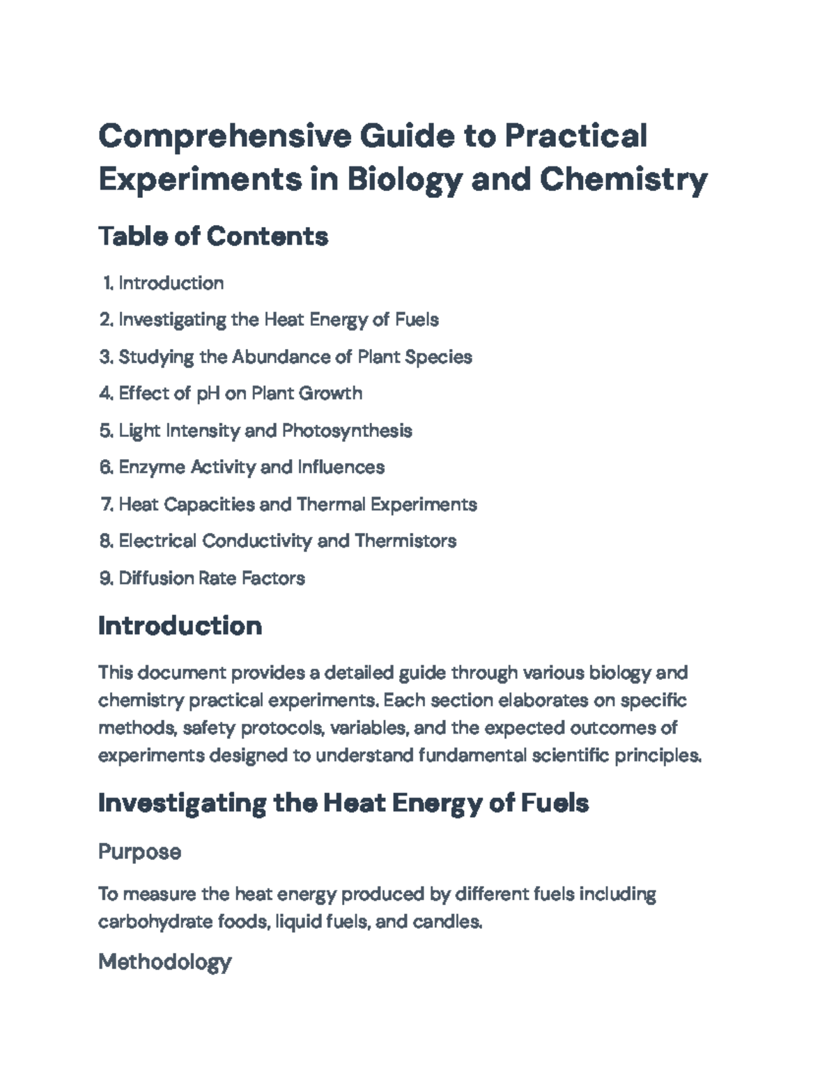 Comprehensive Guide to Biology and Chemistry Practical Experiments - Comprehensive Guide to ...