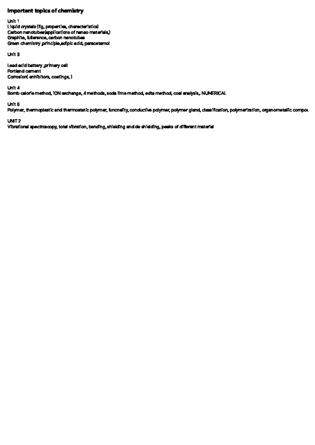 Important topics of chemistry - NUMERICAL Unit 5 Polymer, thermoplastic ...