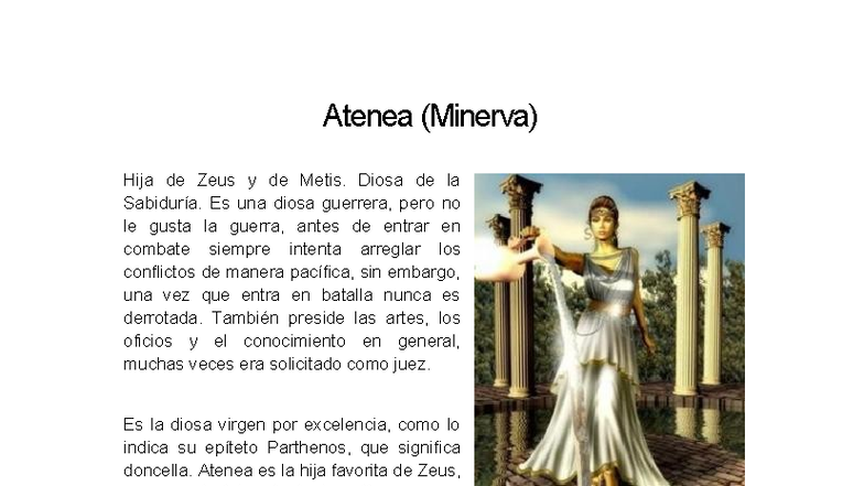 Dioses del Olimpo: Atenea, Hermes, Ares y Más (Estudio) - Studocu