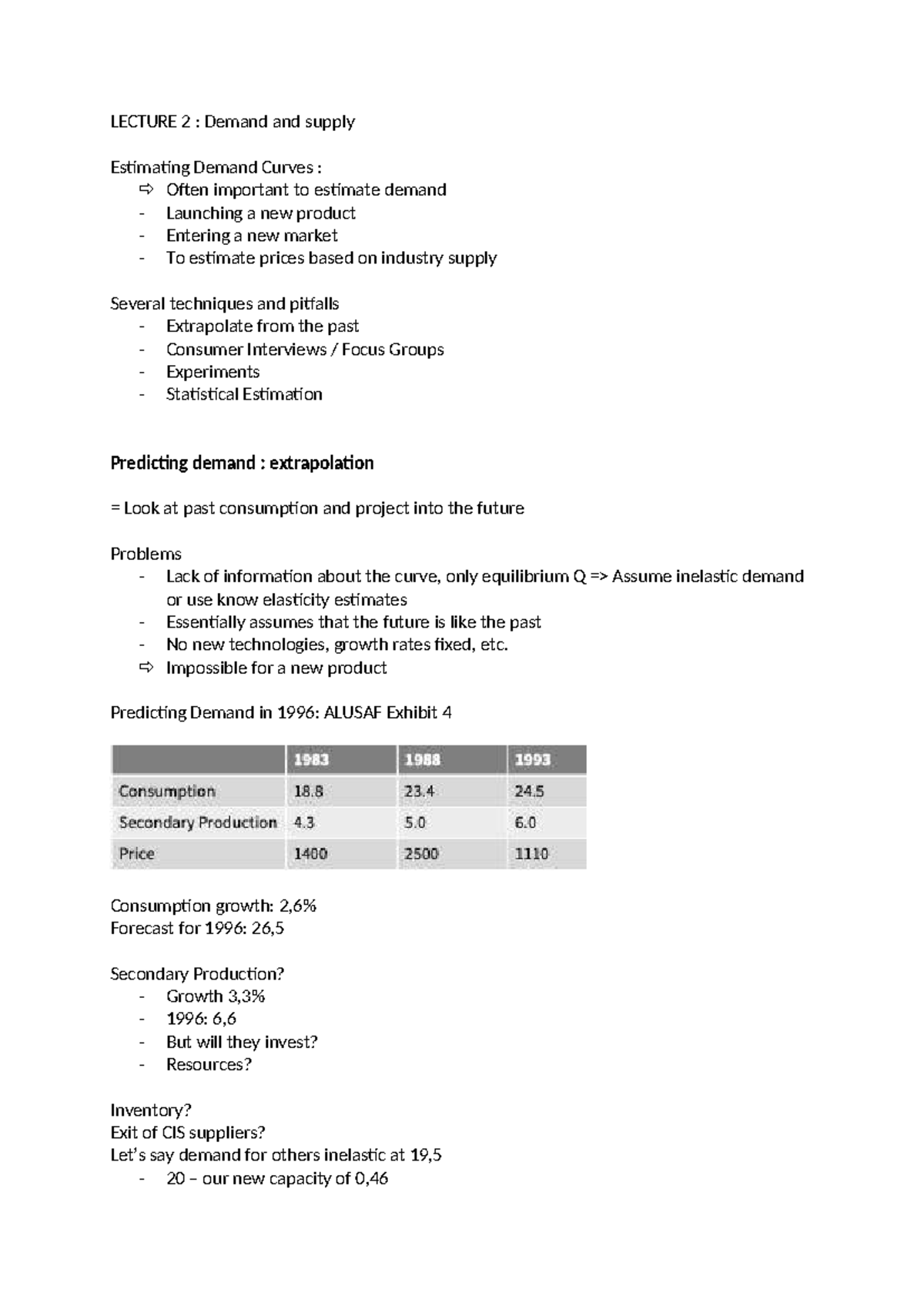 ME Lecture 2: Demand & Supply Estimation Techniques in Managerial ...
