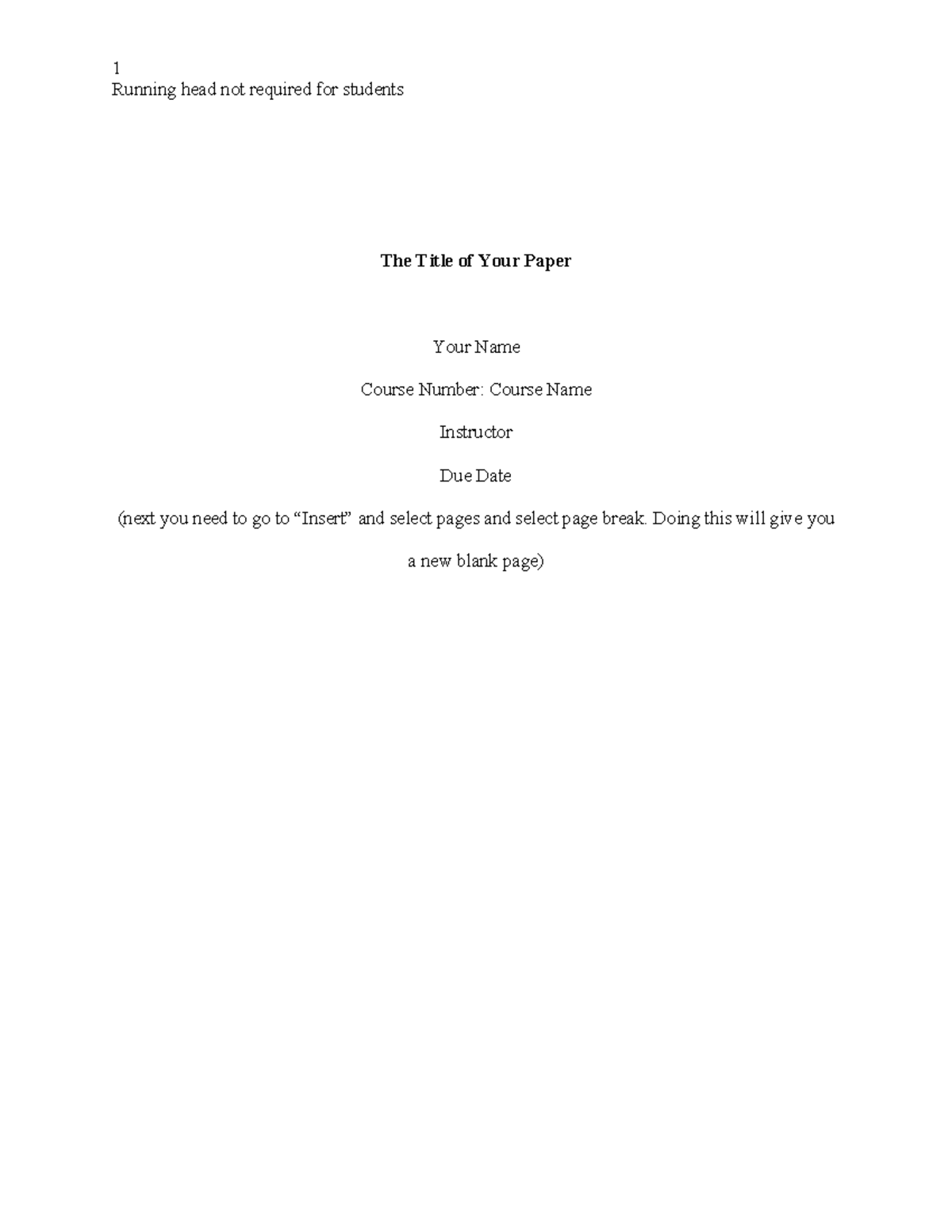 Tips for Writing an APA Paper (Course Code: N/A) - Studocu