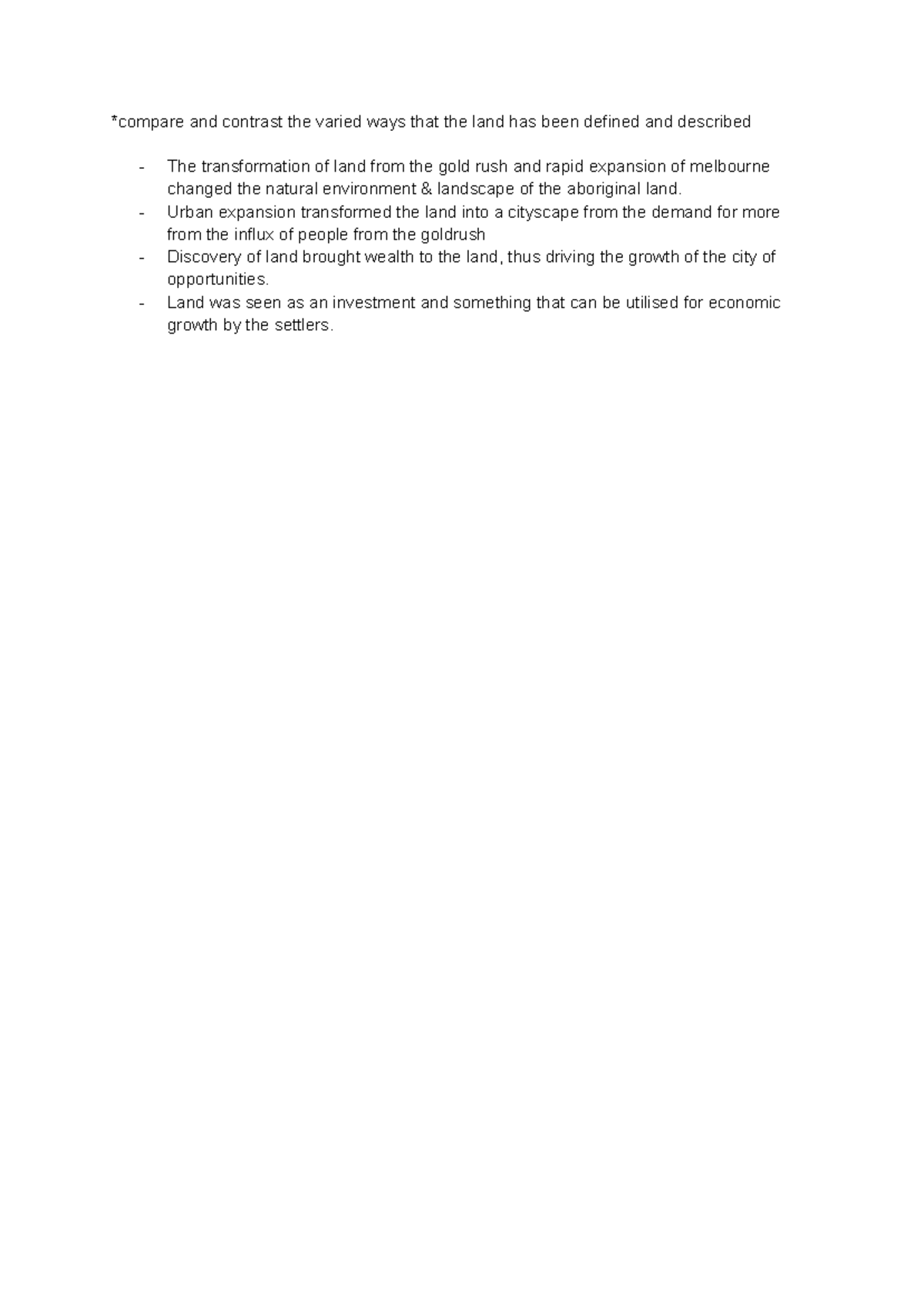Wk2 reading notes - *compare and contrast the varied ways that the land ...