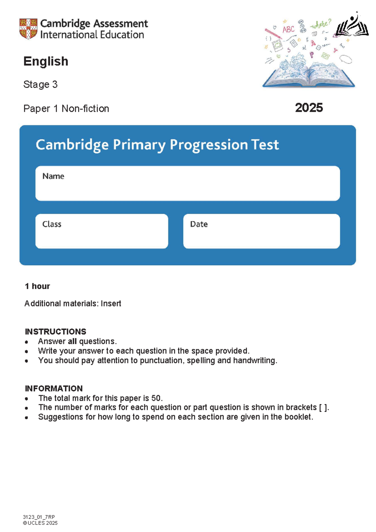 English Stage 3 Paper 1 2025: Reading & Writing Exam Guide - Studocu