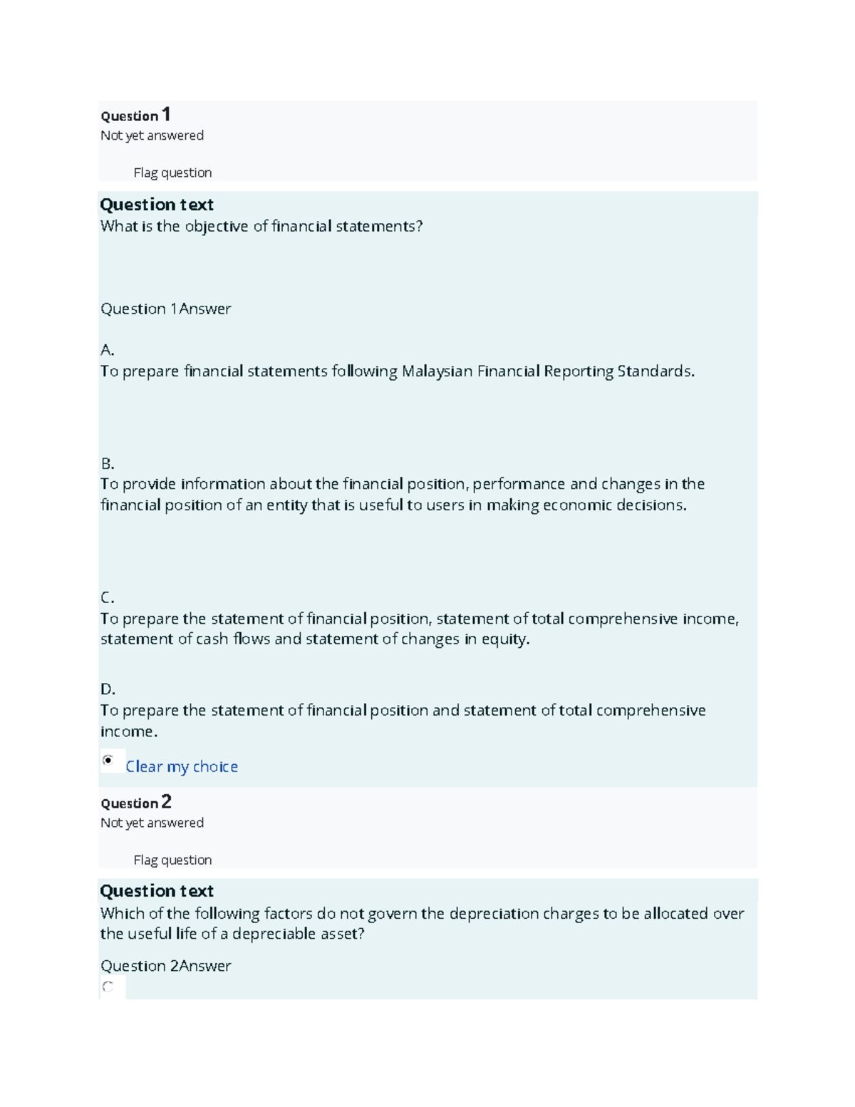 Financial Accounting Practice Questions (Course Code: FA101) - Studocu