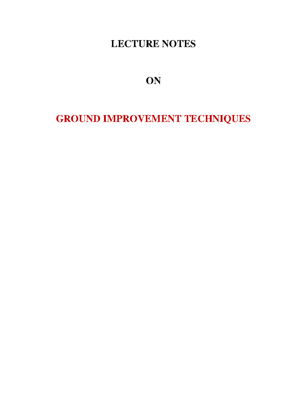 Ppt Lecture Notes On Ground Improvement Techniques Eng101 Studocu