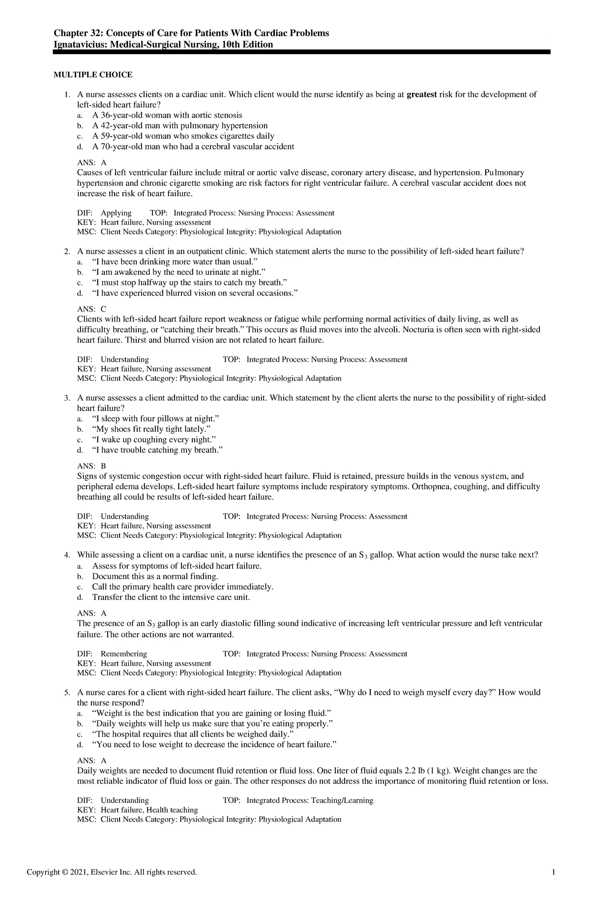 Exam View - Chapter 31 - Exam review for medical surgical nursing exams ...