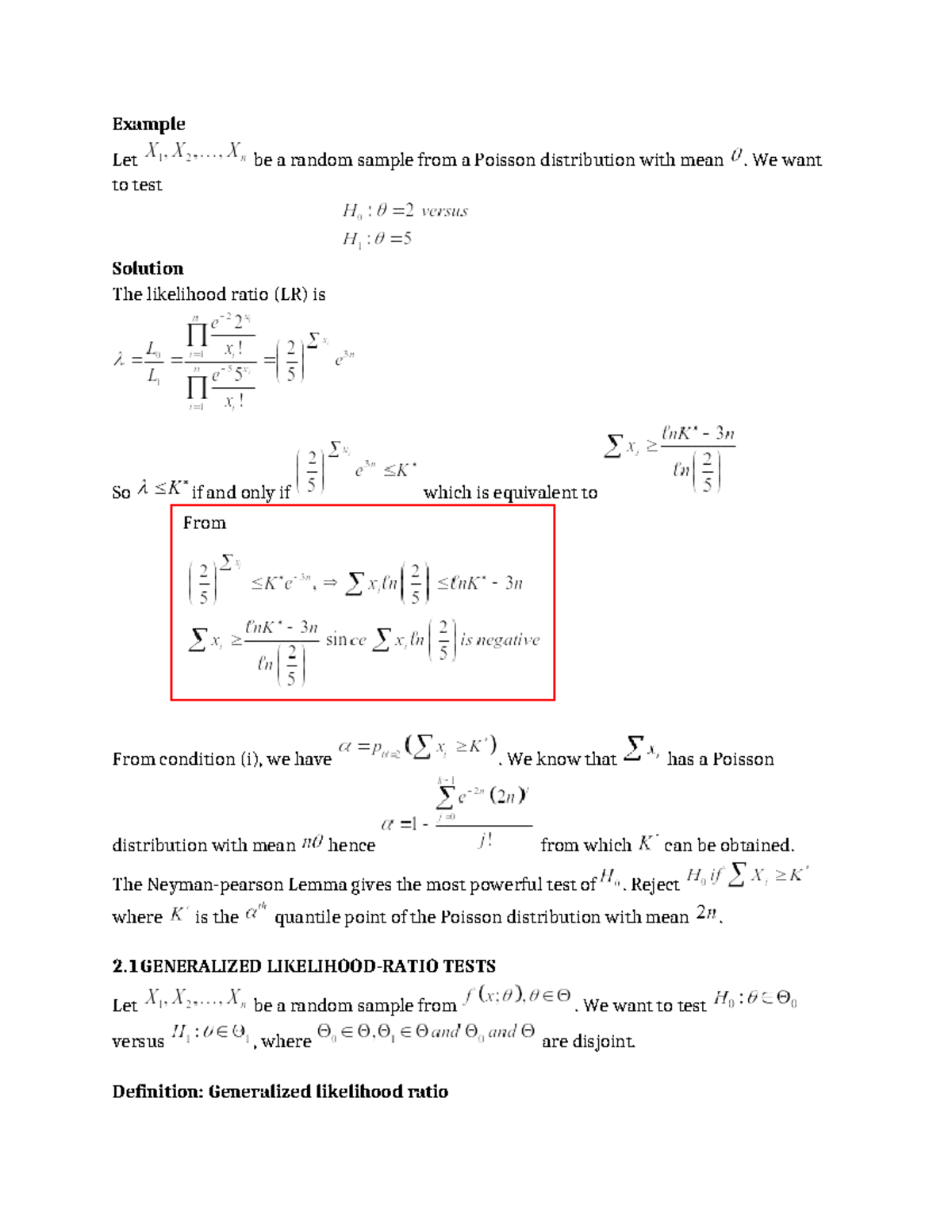 STA321 - Generalized Likelihood Ratio Tests Explained - Studocu