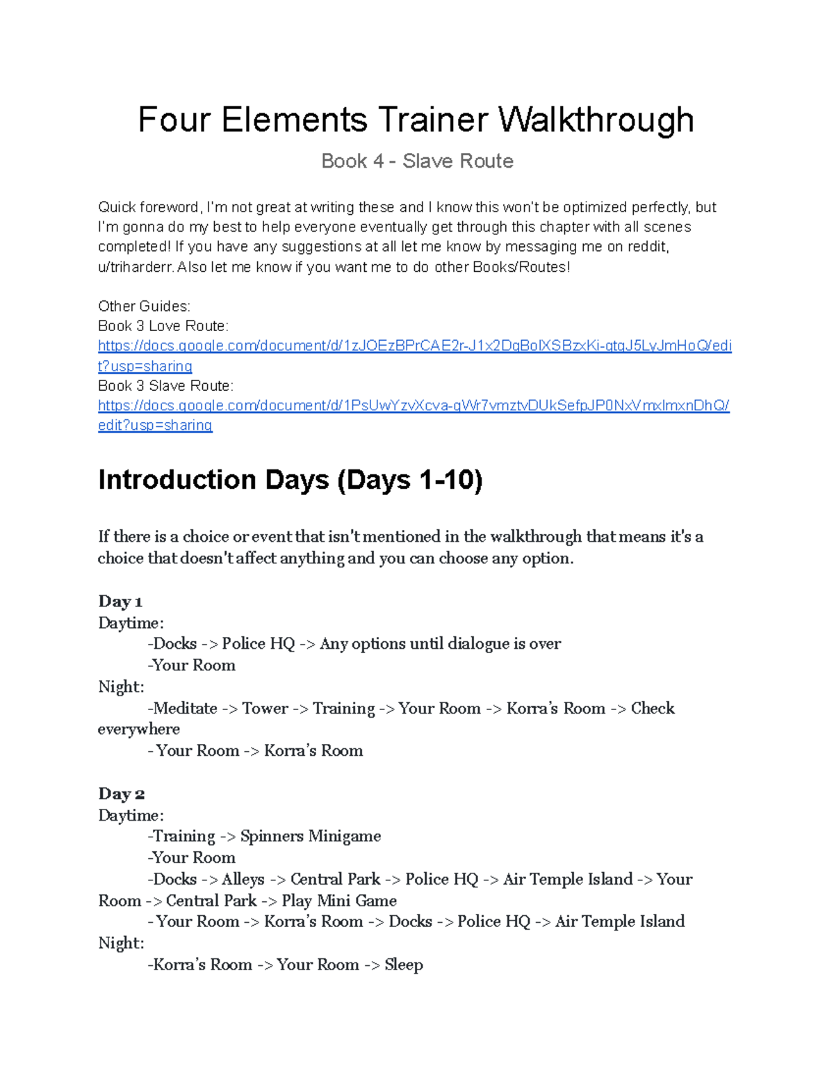 Book 4 Slave Route - Four Elements Trainer Walkthrough Guide - Studocu