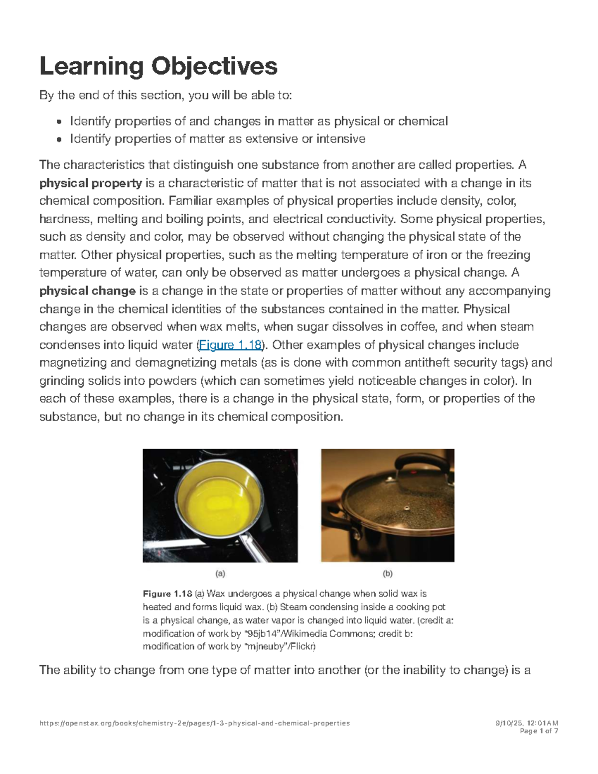 Chemical and Physical Properties of Matter - Chem 2e Overview - Studocu