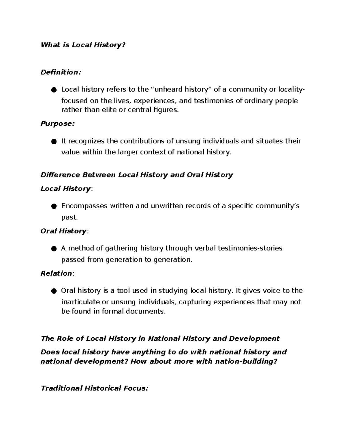 Local History: Definition, Purpose, and Its Role in National Context ...