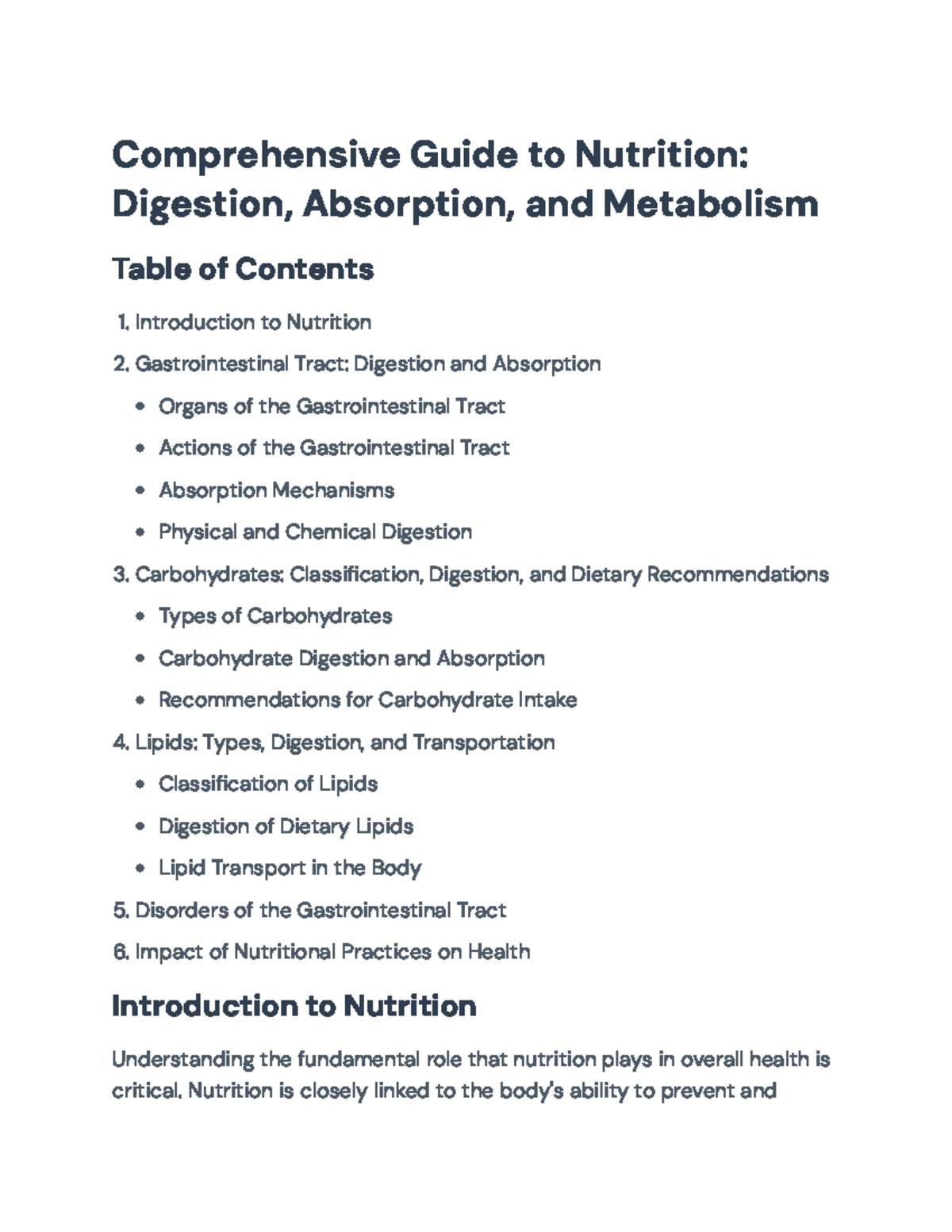 Comprehensive Guide to Nutrition: Digestion, Absorption & Metabolism ...