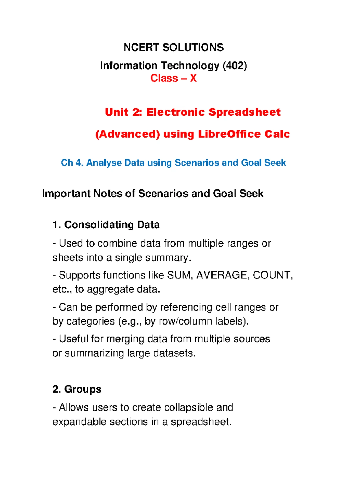 NCERT Solutions IT (402) Class X Unit 3: DBMS with LibreOffice Base ...