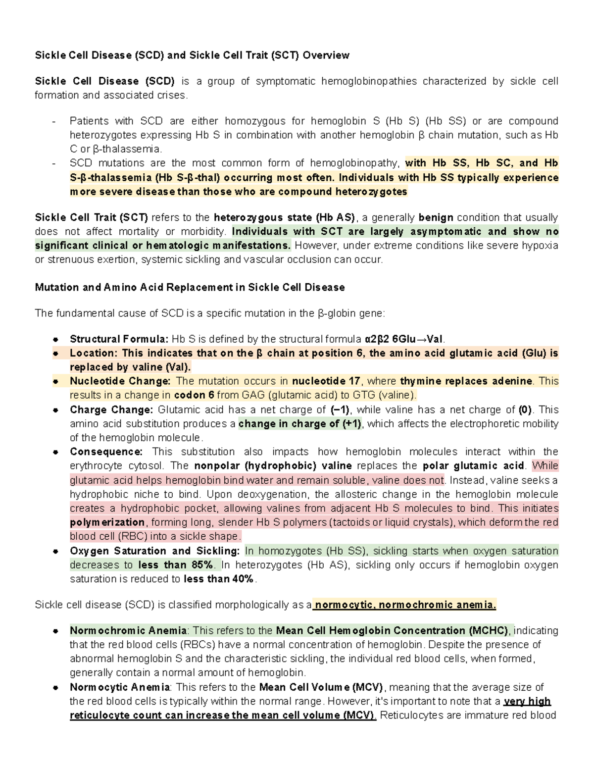 Hematology - Overview of Sickle Cell Disease (SCD) and Trait (SCT ...