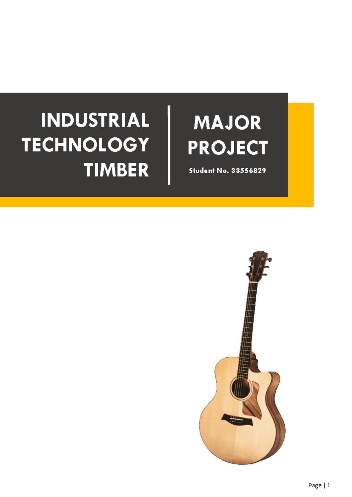 Mitchell Francis HSC Industrial Technology Major Work Folio - Studocu