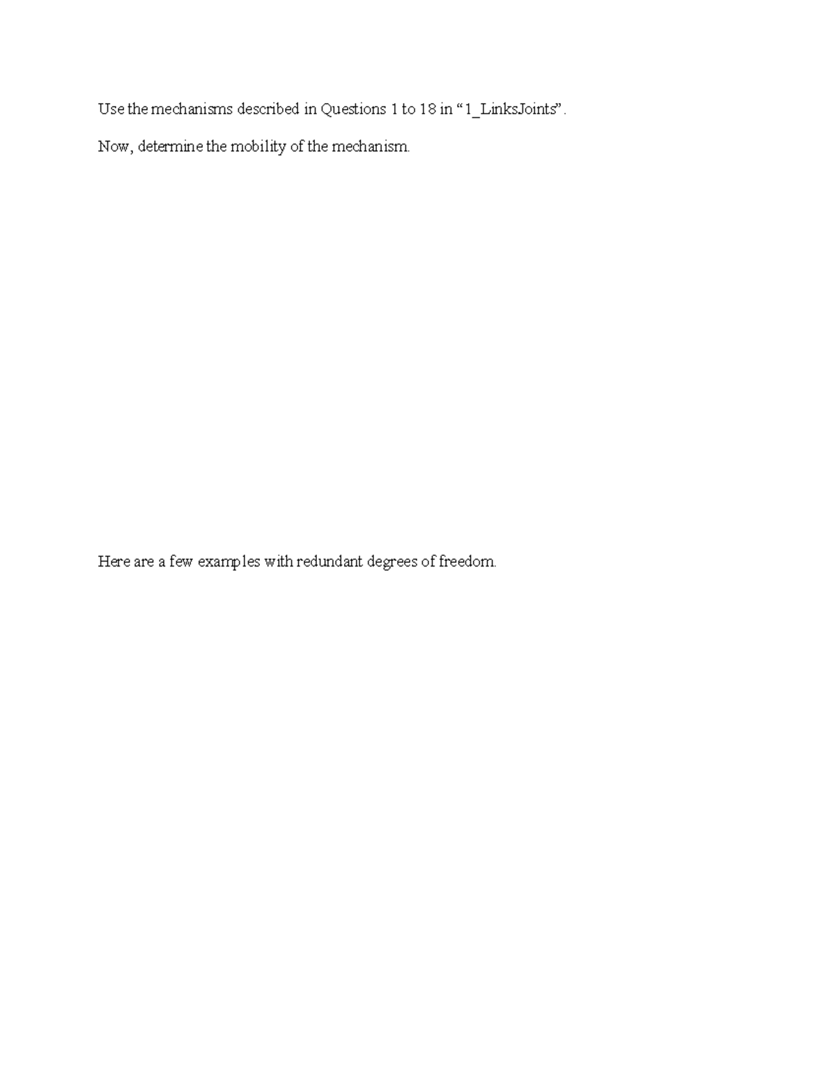 2 Mobility Questions - MECH 101 Probs on Mechanisms - Studocu